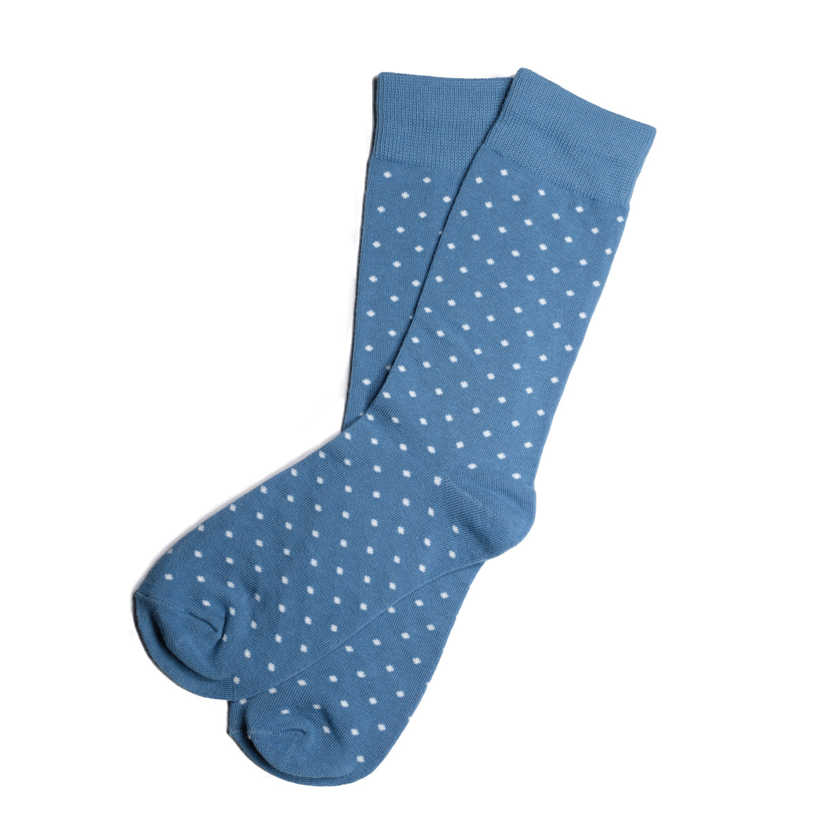 Dusty Blue Polka Dot Socks Men s Size